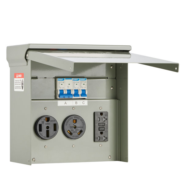 VEVOR Temporary Power Outlet Panel RV Electrical Panel 20 30 50 Amp Outlet Box | Wayfair